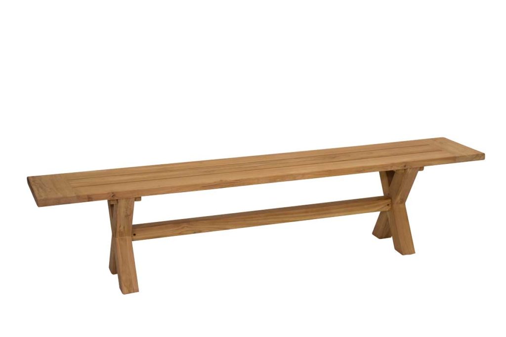 Teak X Leg Bench 2000mm – Outdoor Living Commercial